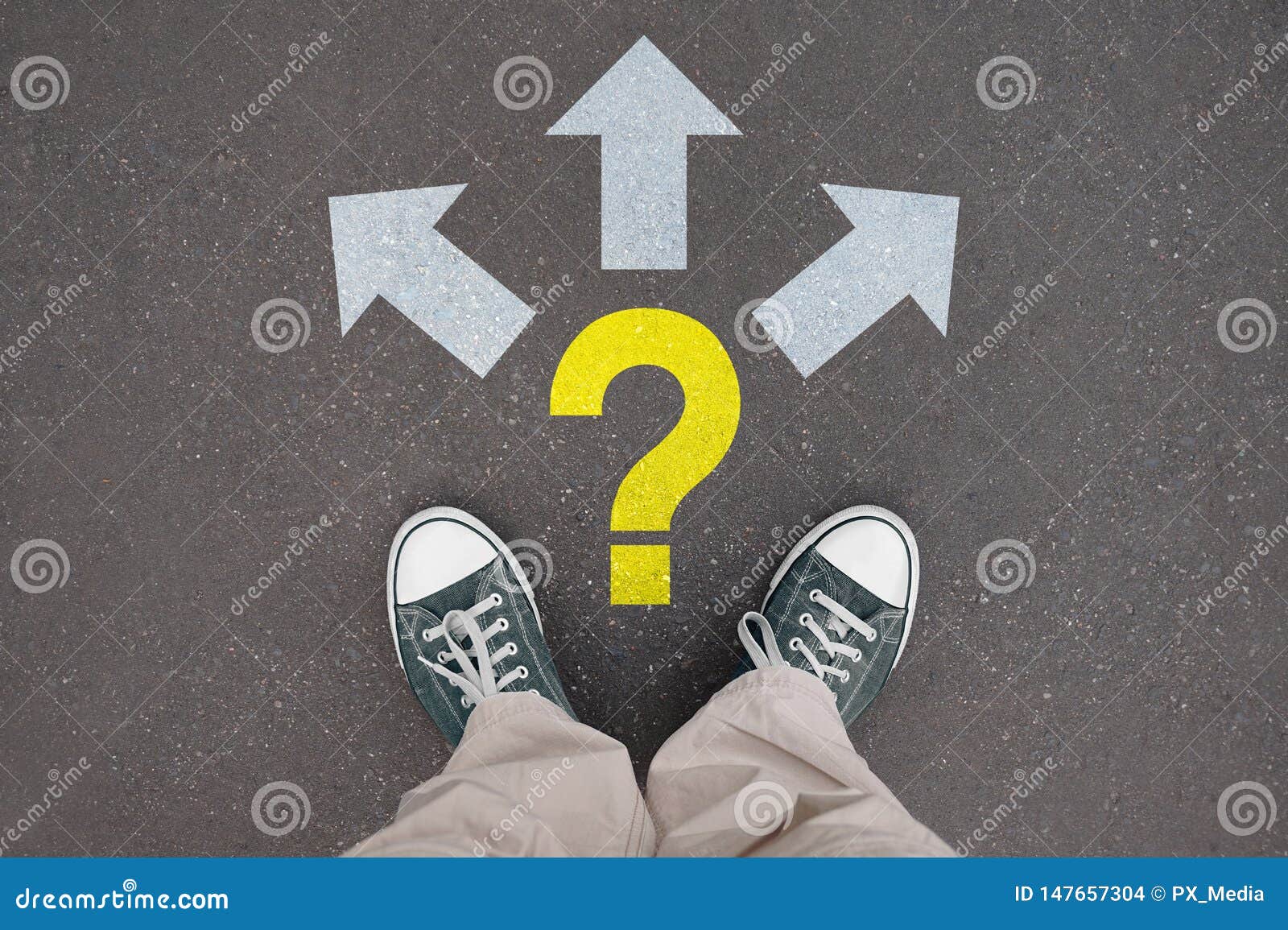 Shoes, Trainers - Three Arrows, Question Mark Stock Photo - Image of ...