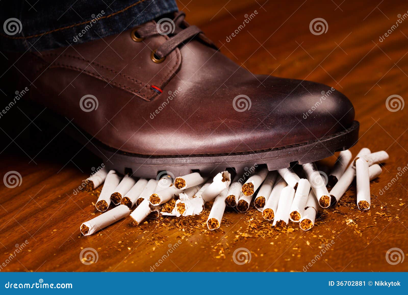 Shoes Trampling Down on Cigarettes Stock Image - Image of nicotine ...