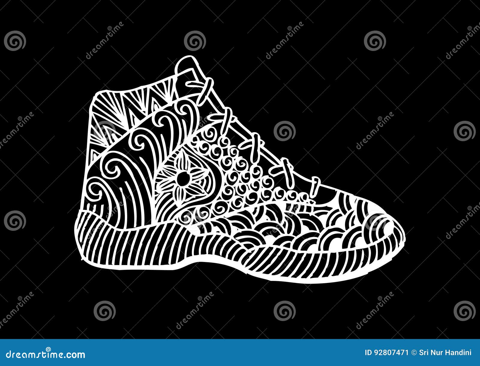 Shoes. Zentangle style stock illustration. Illustration of creative ...