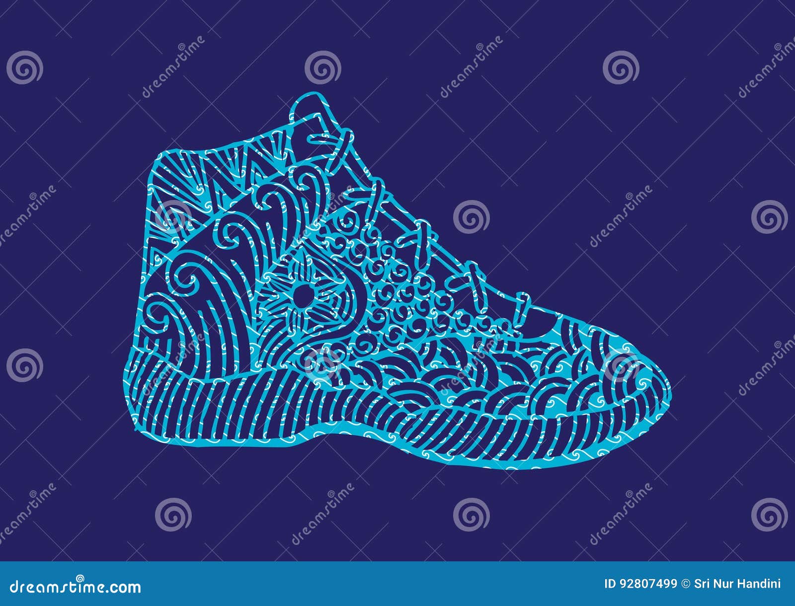 Shoes. Zentangle style stock illustration. Illustration of element ...