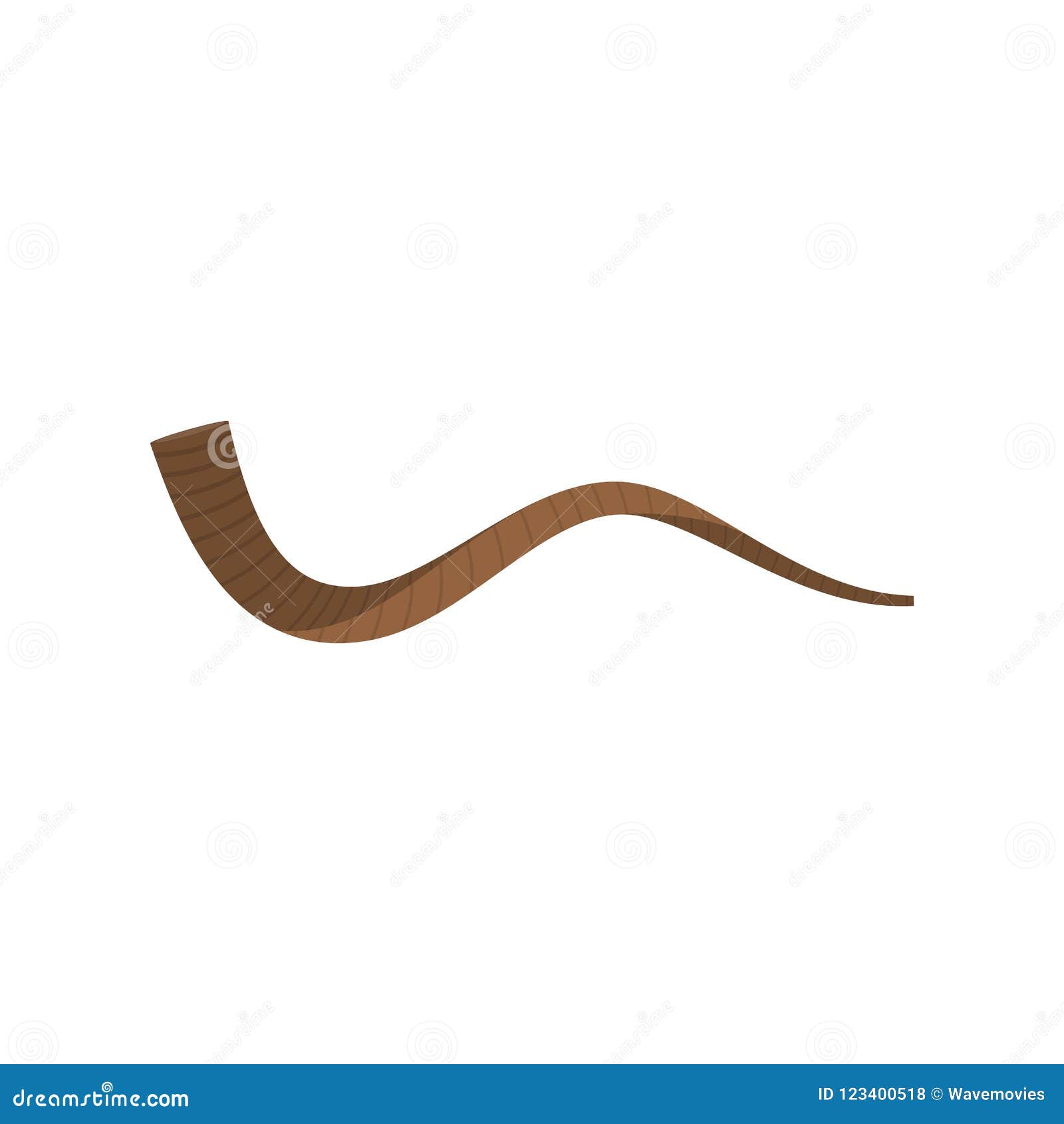 Shofar icon in flat design stock vector. Illustration of jewish - 123400518