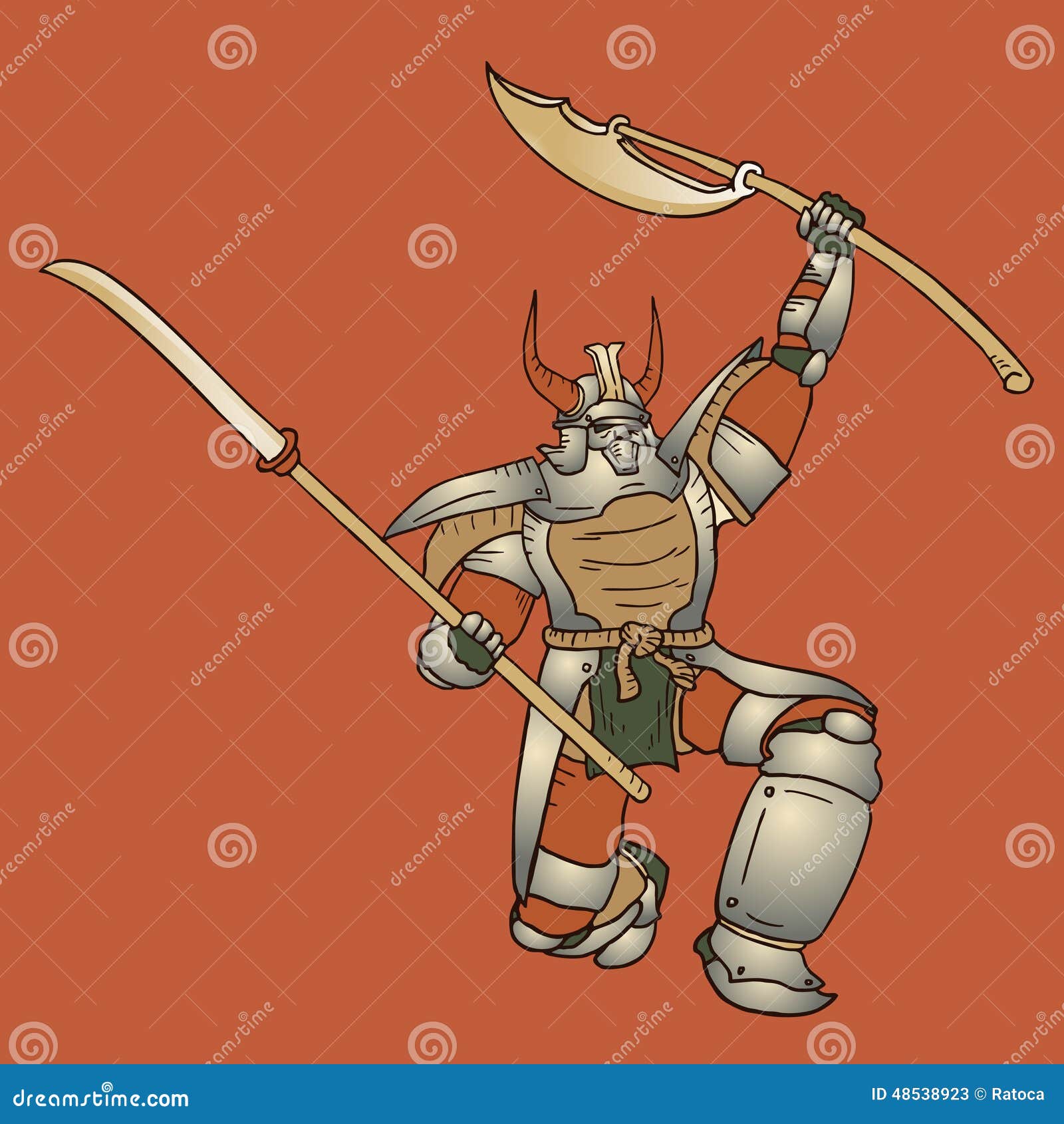 Strong Shogun Illustration Cartoon Vector | CartoonDealer.com #131034721
