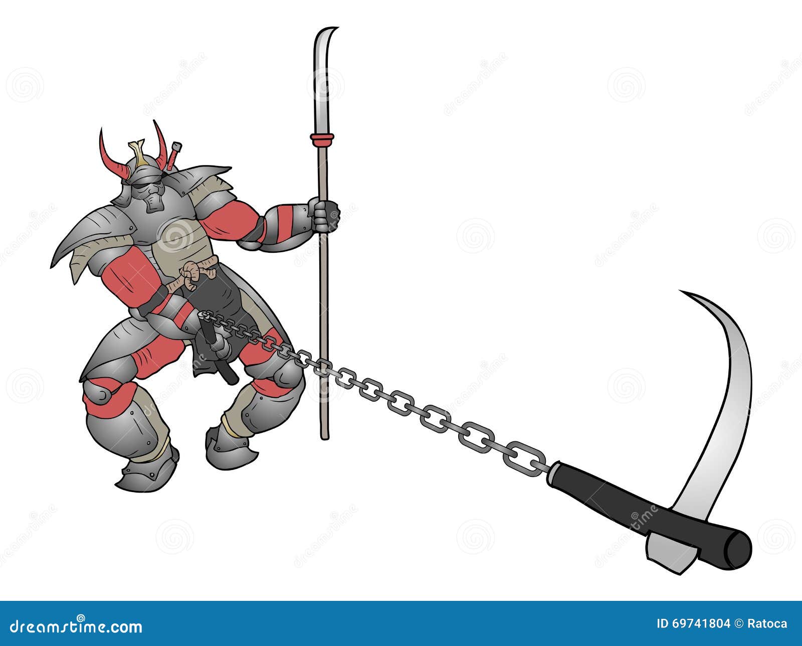 Strong Shogun Illustration Cartoon Vector | CartoonDealer.com #131034721
