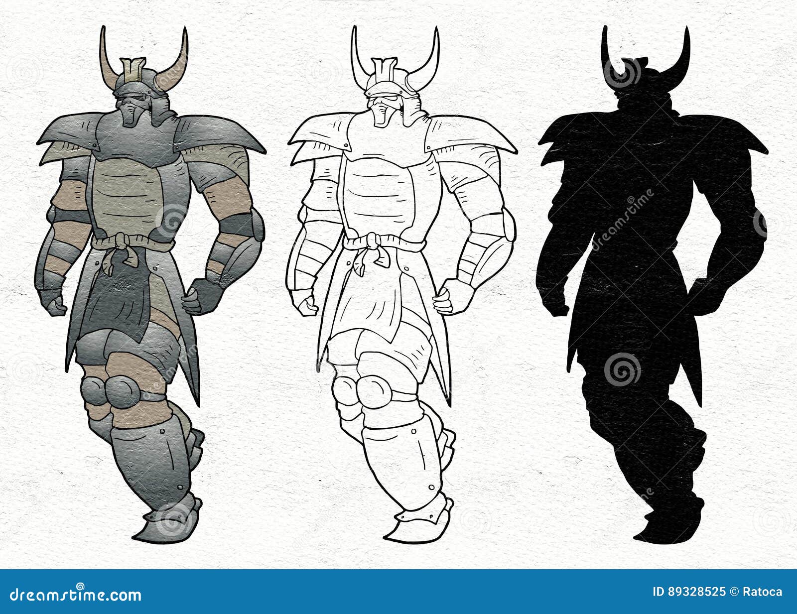 Shogun Soldier Silhouette Vector Illustration | CartoonDealer.com ...