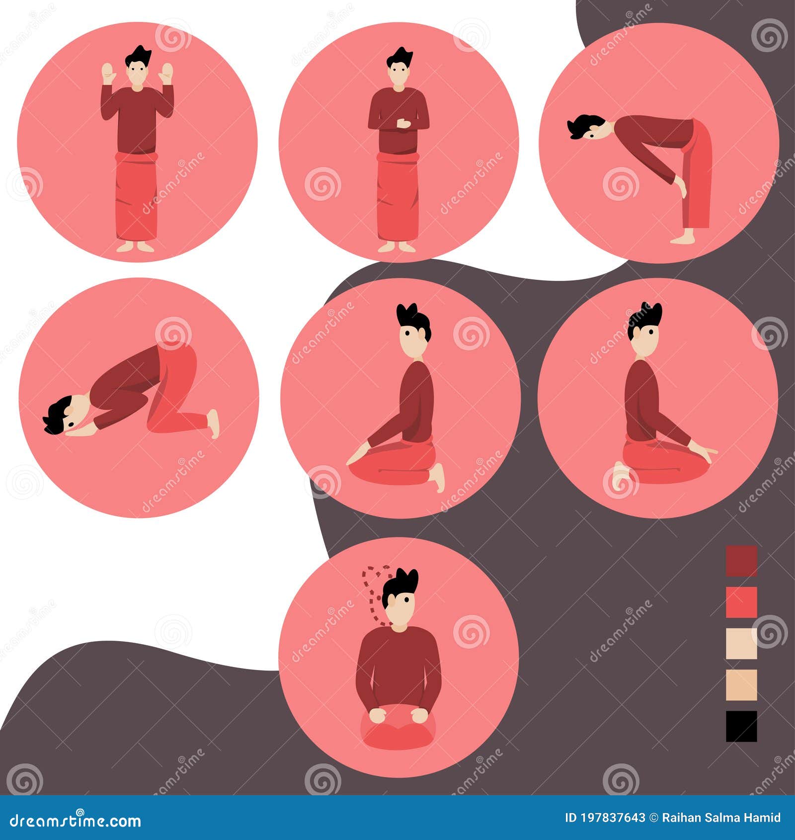 Muslim Man Pray Sholat Ramadhan Illustration Stock Illustration ...