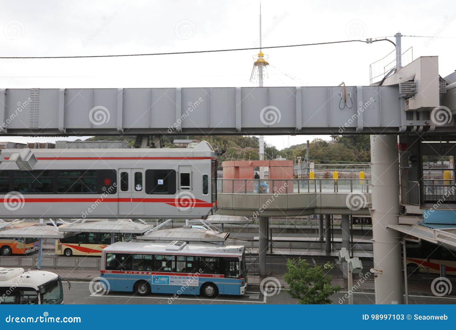 Shonan Monorail at Ofuna Station Editorial Stock Photo - Image of train ...