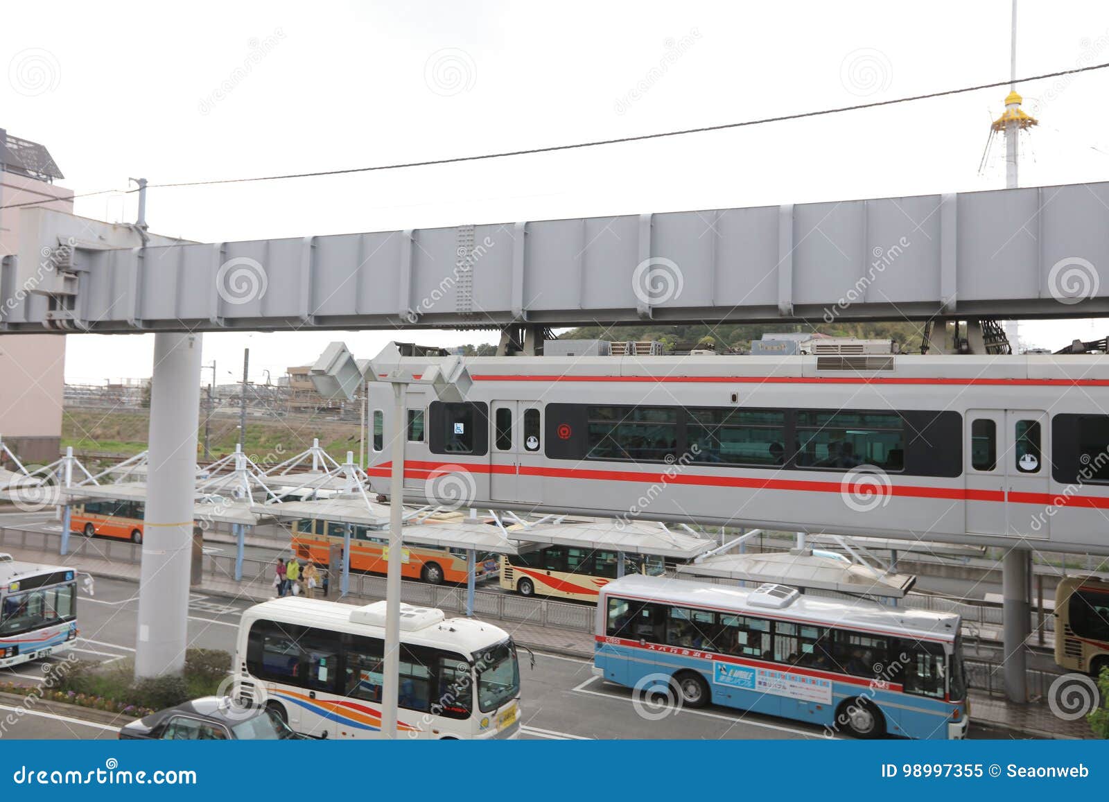 Shonan Monorail at Ofuna Station Editorial Image - Image of downtown ...