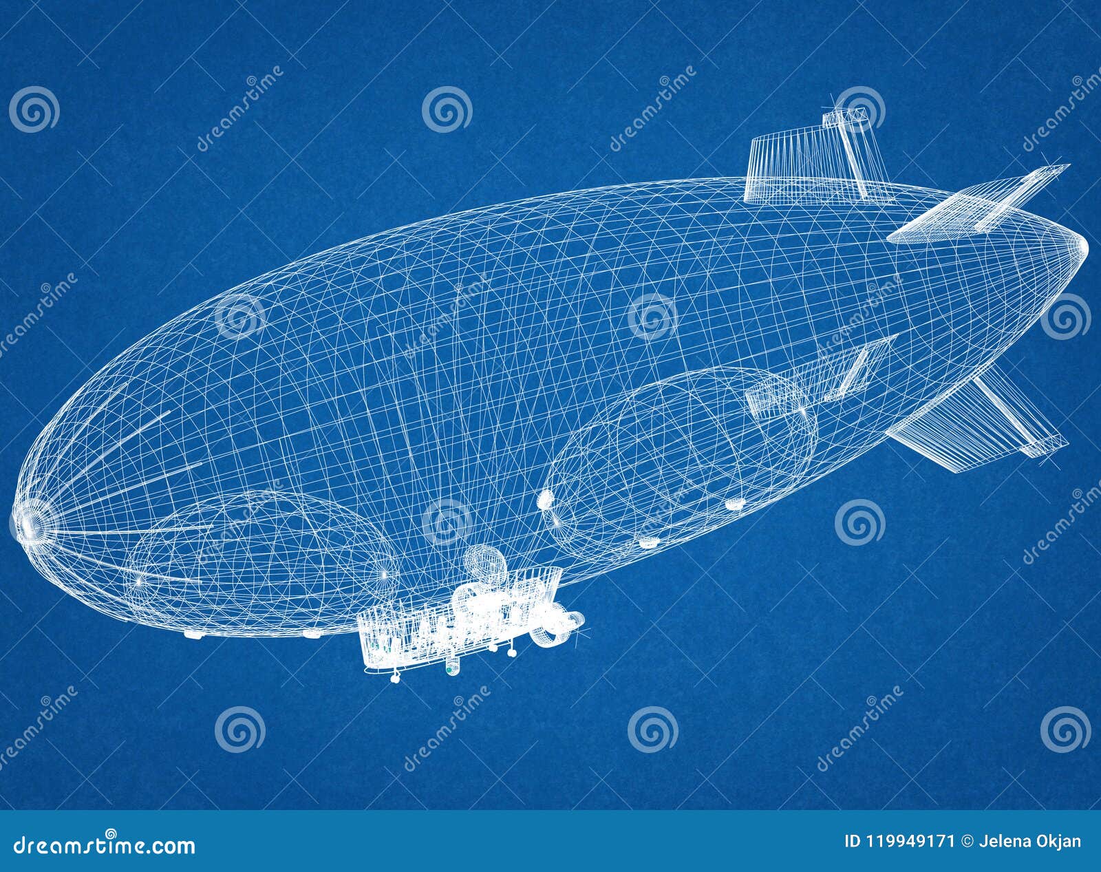 Airship Design Architect Blueprint Stock Image - Image of design ...