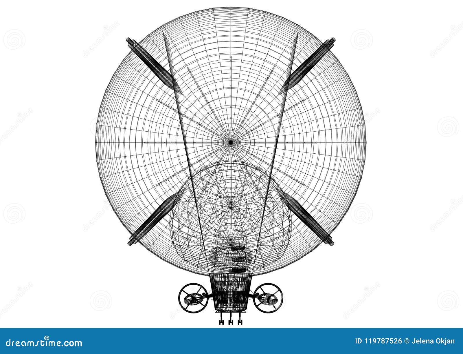 Airship Design Architect Blueprint - Isolated Stock Illustration ...
