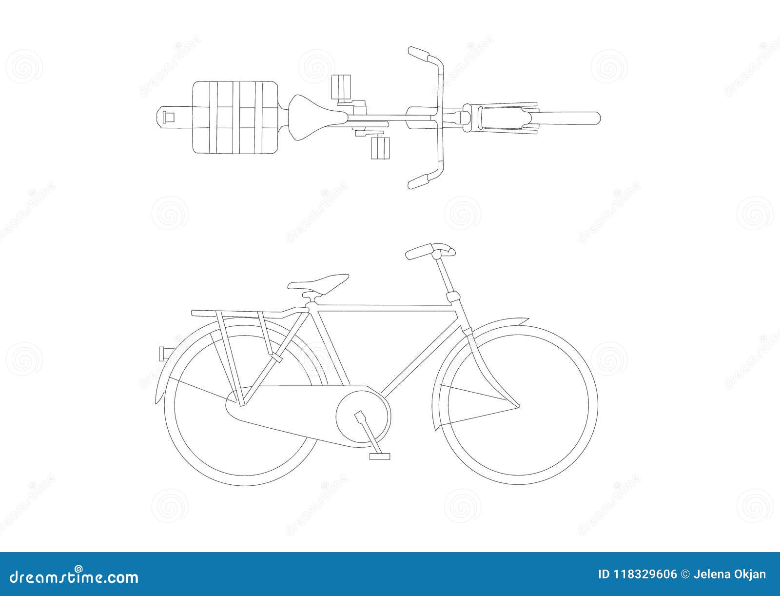 Bicycle Architect Blueprint - Isolated Stock Illustration ...