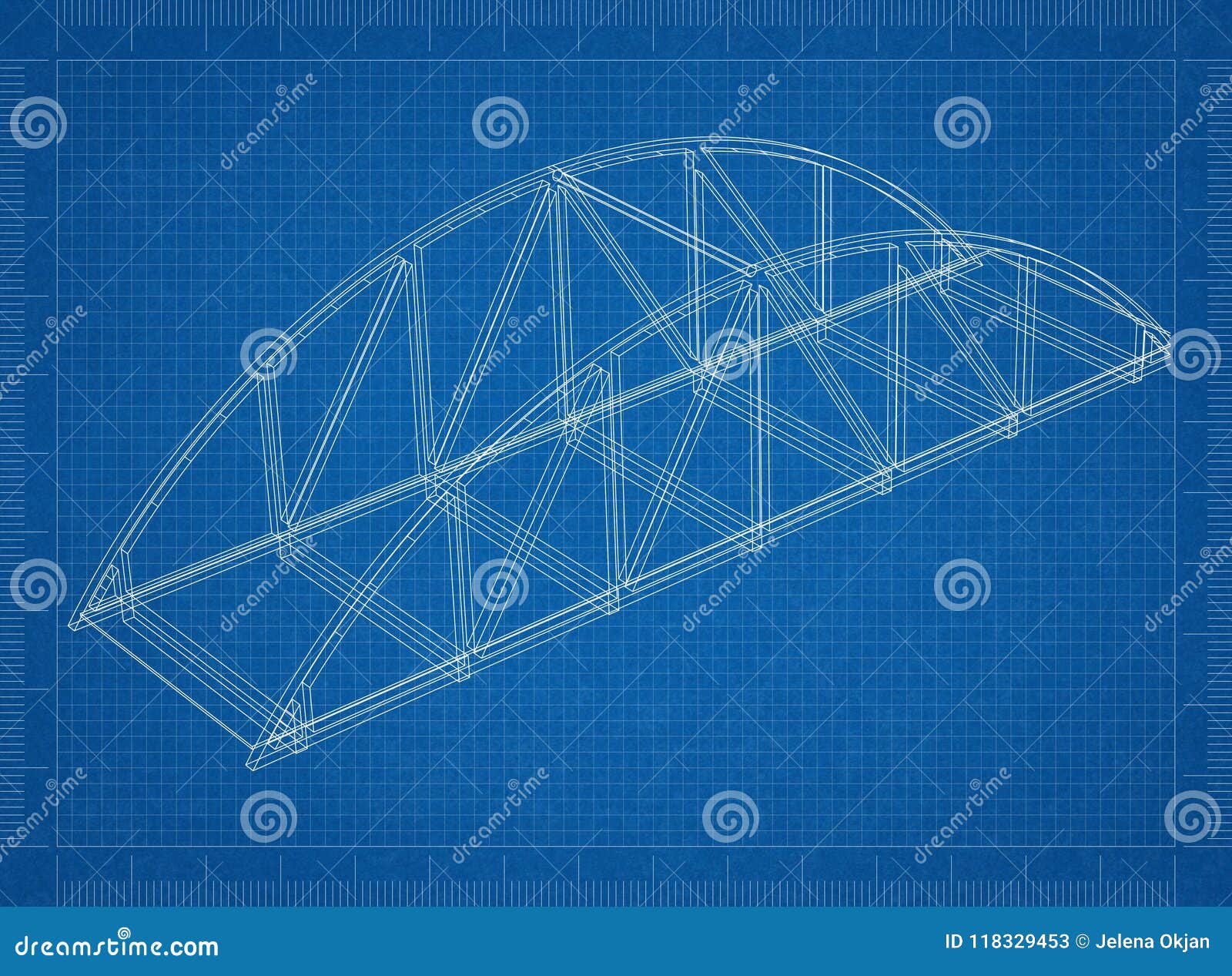Bridge Architect blueprint stock illustration. Illustration of ...