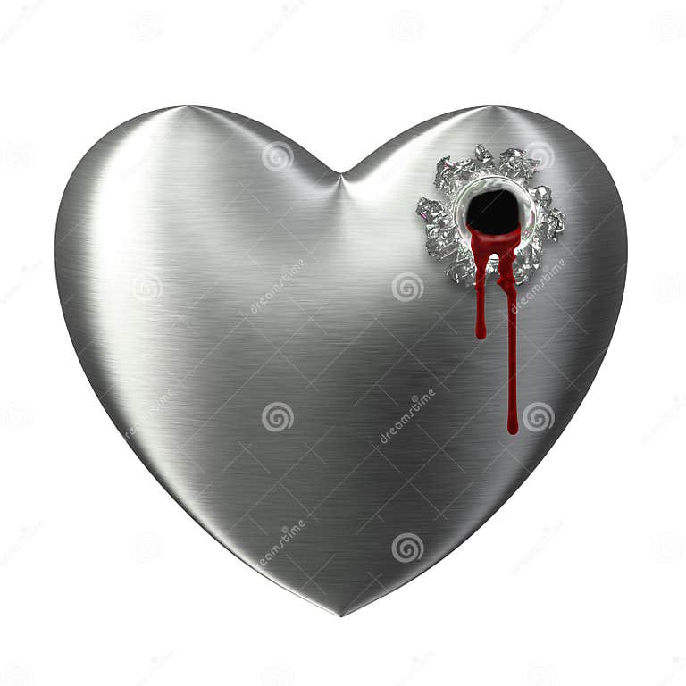 Broken Heart Bleeding Shoot Hole Stock Illustration - Illustration of ...