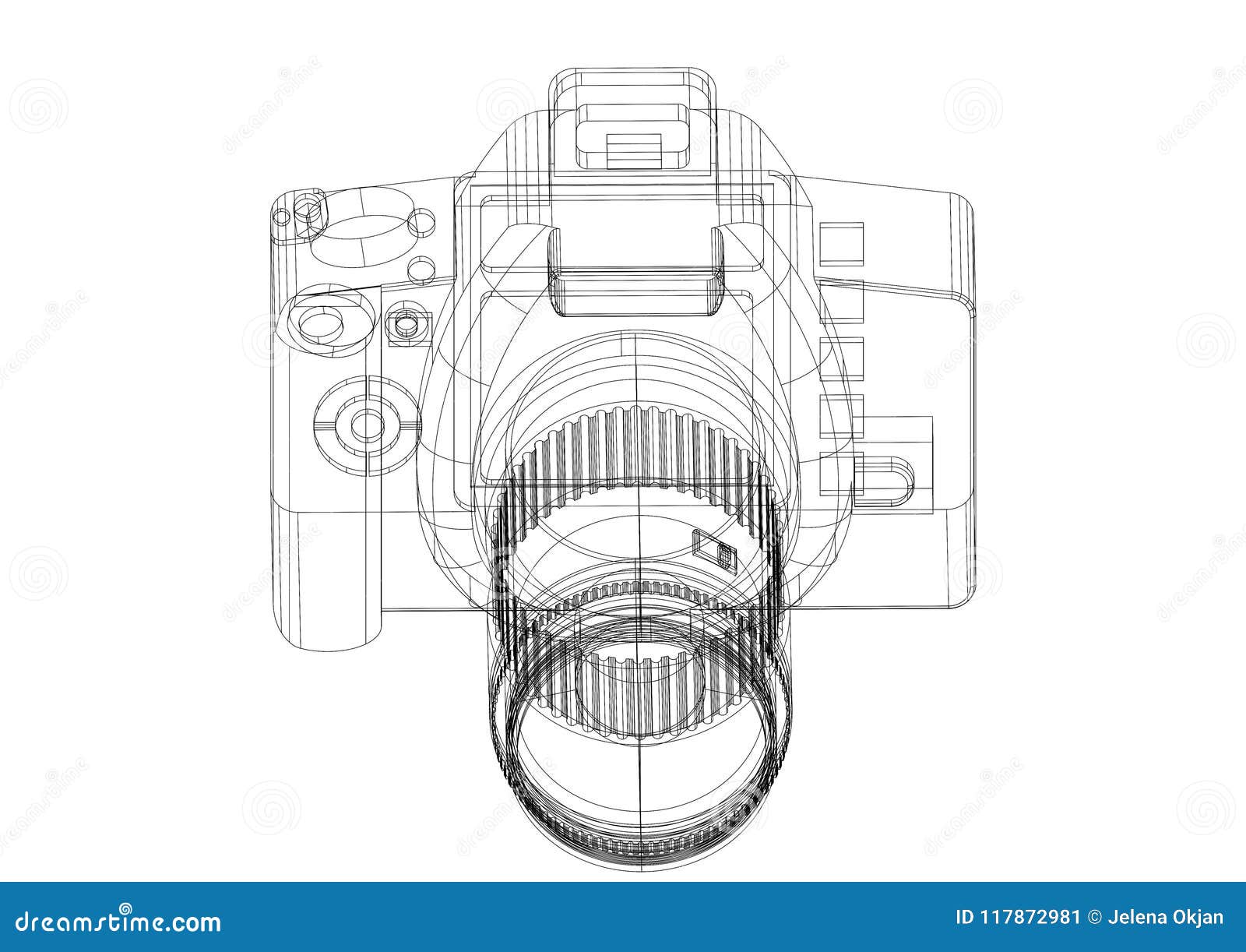 Camera Architect Blueprint - Isolated Stock Illustration - Illustration ...