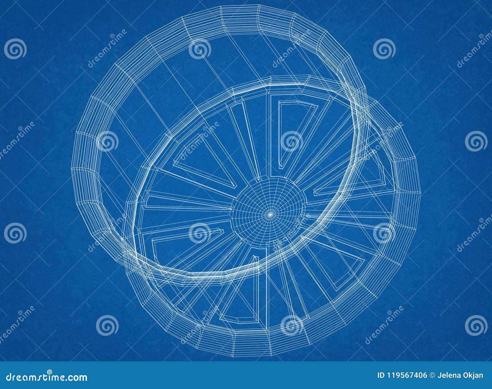 Car Rim Architect Blueprint Stock Illustration - Illustration of ...