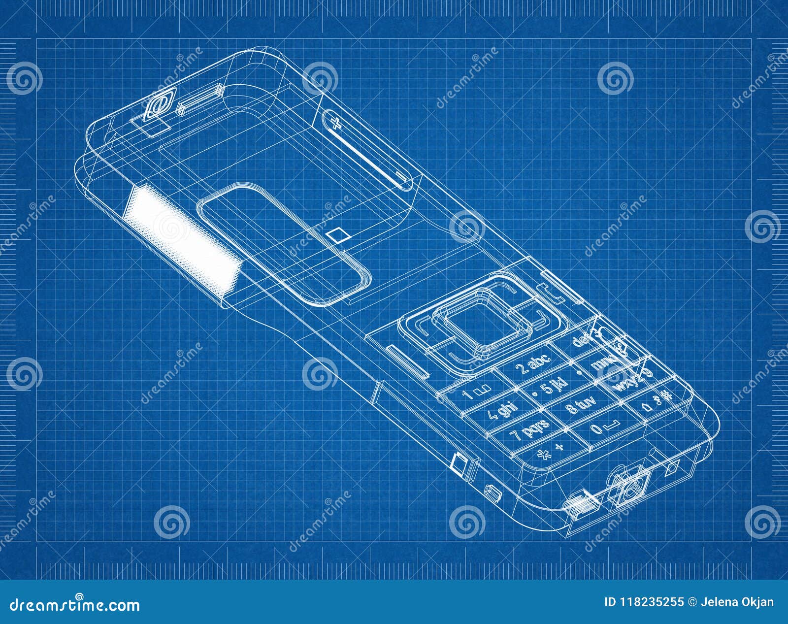 Cell Phone Architect Blueprint Stock Image - Image of industrial ...