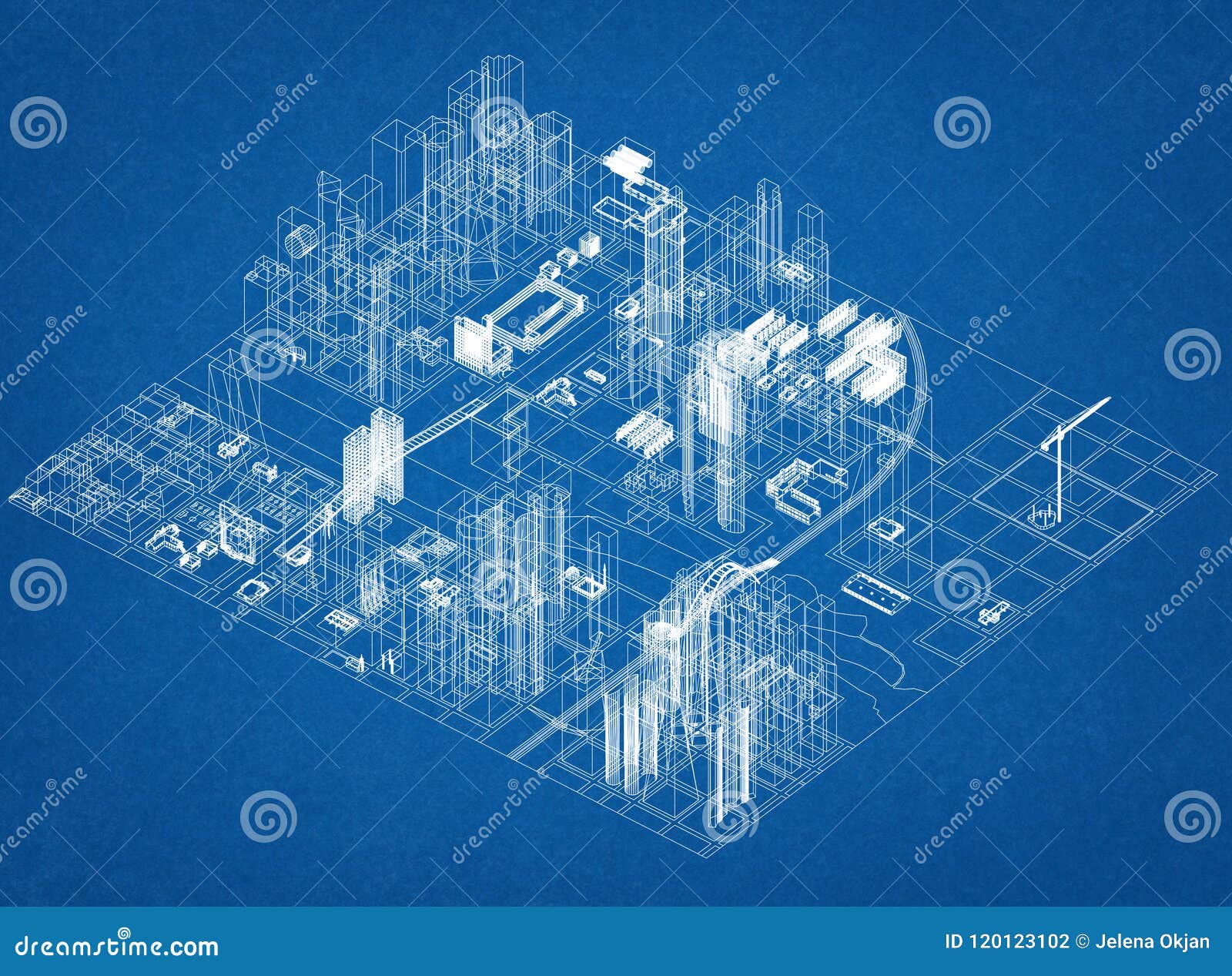 City Concept Architect Blueprint Stock Photo - Image of design, states ...