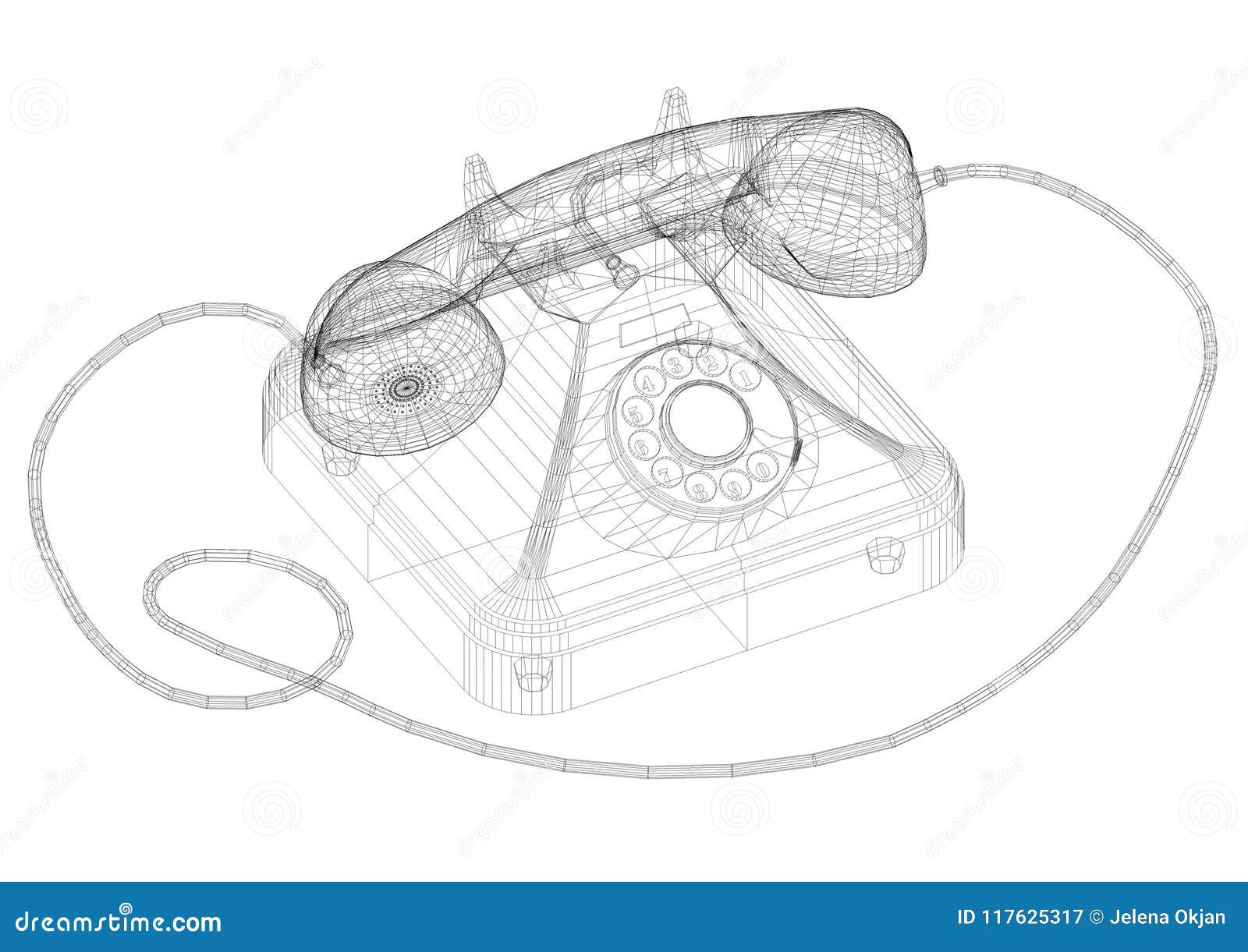 Classic Phone Architect Blueprint - Isolated Stock Illustration ...