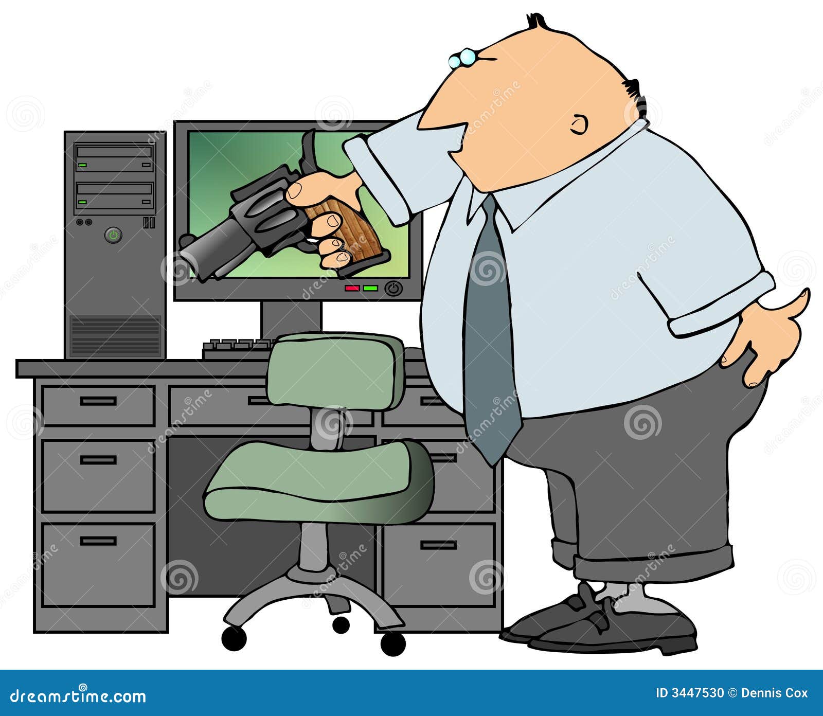 Shoot the Computer stock illustration. Illustration of bullet - 3447530