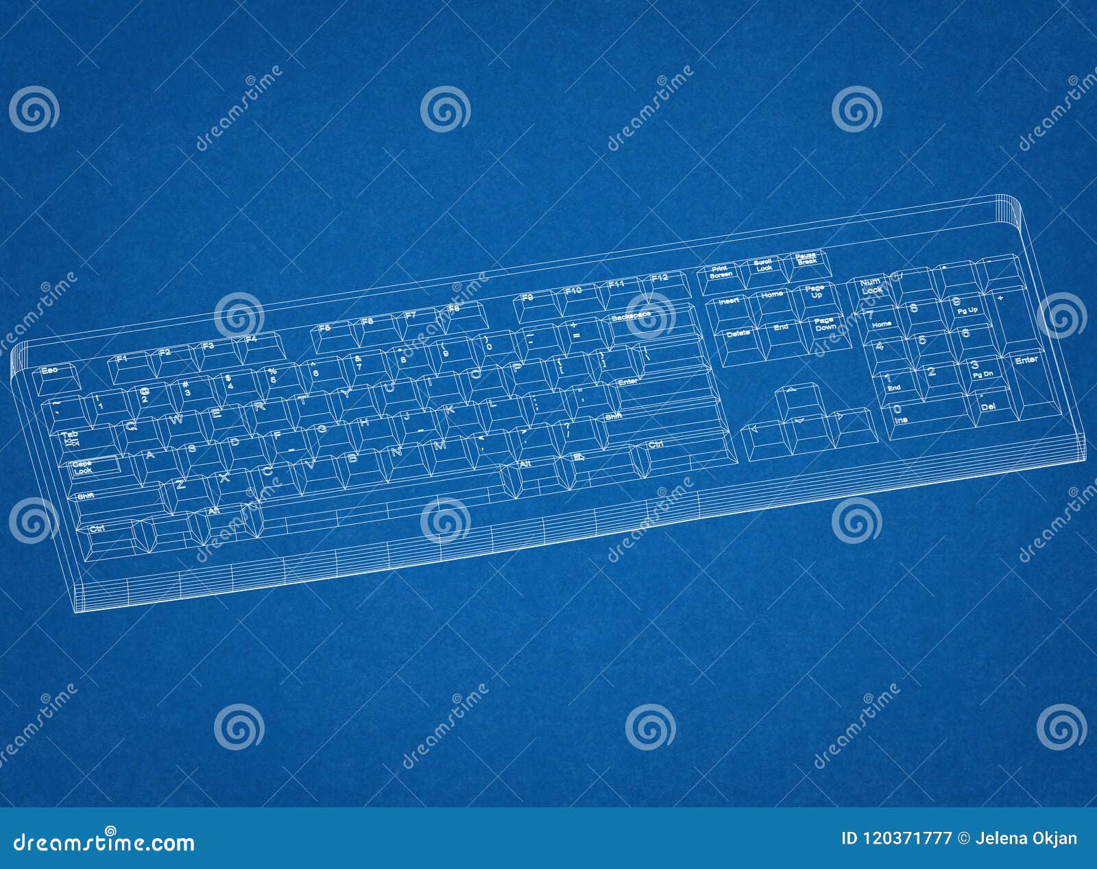 Computer Keyboard Architect Blueprint Stock Image - Image of button ...
