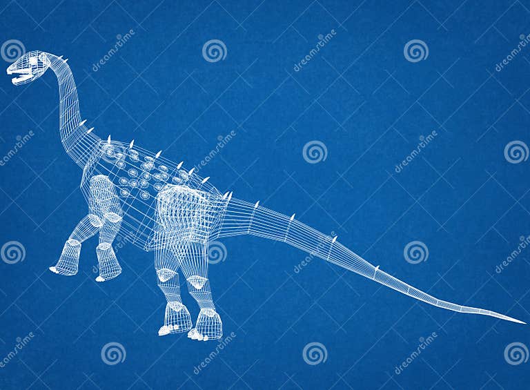 Dinosaurs Architect Blueprint Stock Photo - Image of architect ...