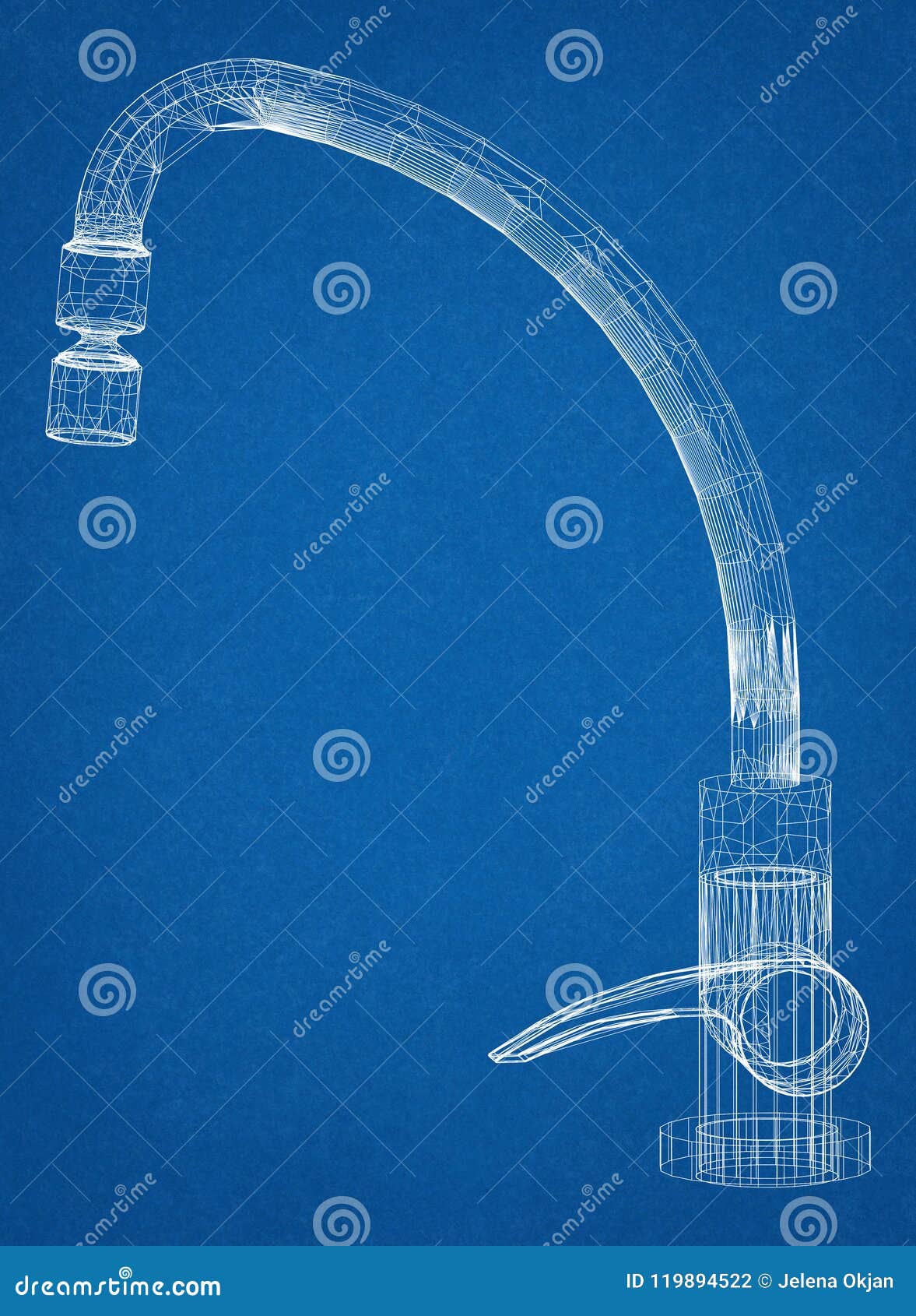 Faucet Architect Blueprint stock illustration. Illustration of interior ...