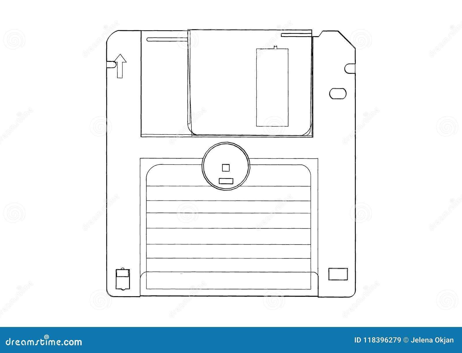 Floppy Disk Architect Blueprint - Isolated Stock Illustration ...