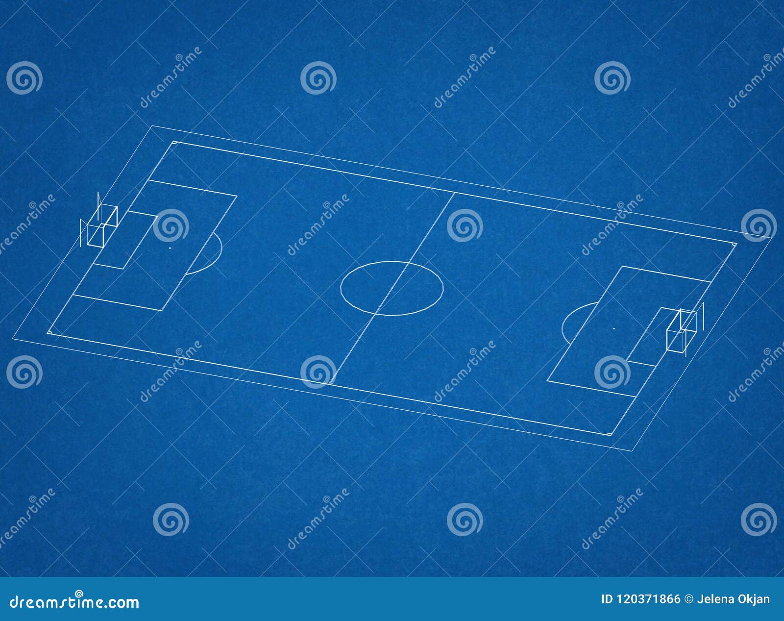 Football Field Architect Blueprint Stock Photo - Image of kick, game ...
