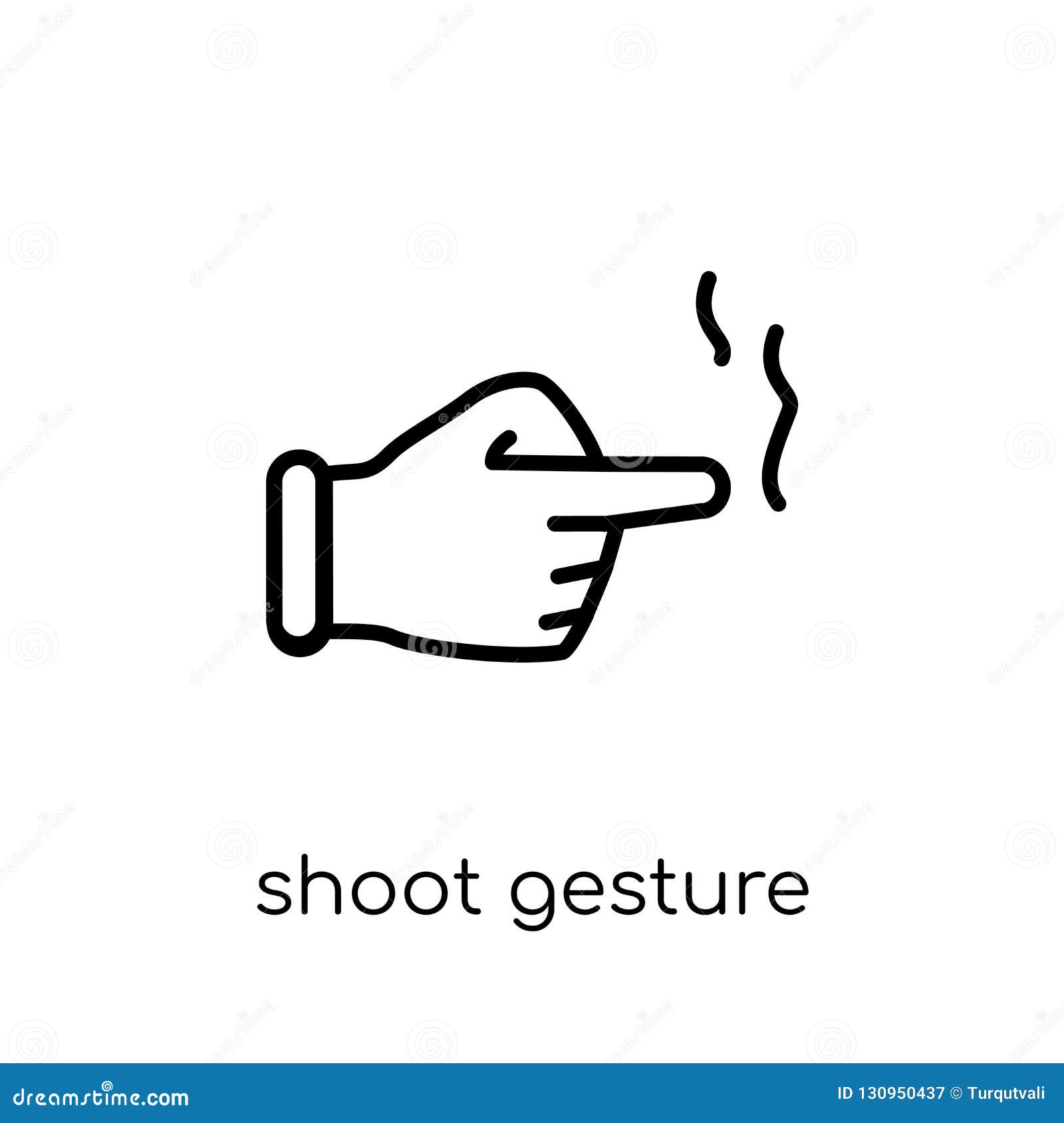 Shoot Gesture Icon. Trendy Modern Flat Linear Vector Shoot Gesture Icon ...