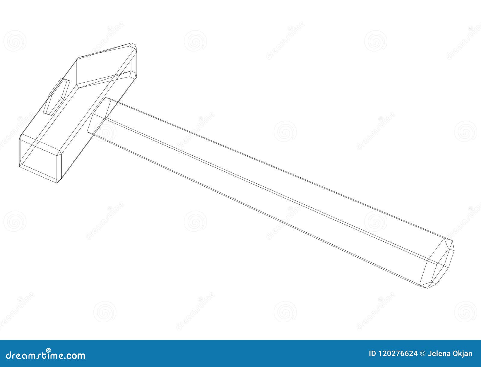 Hammer Architect Blueprint - Isolated Stock Illustration - Illustration ...