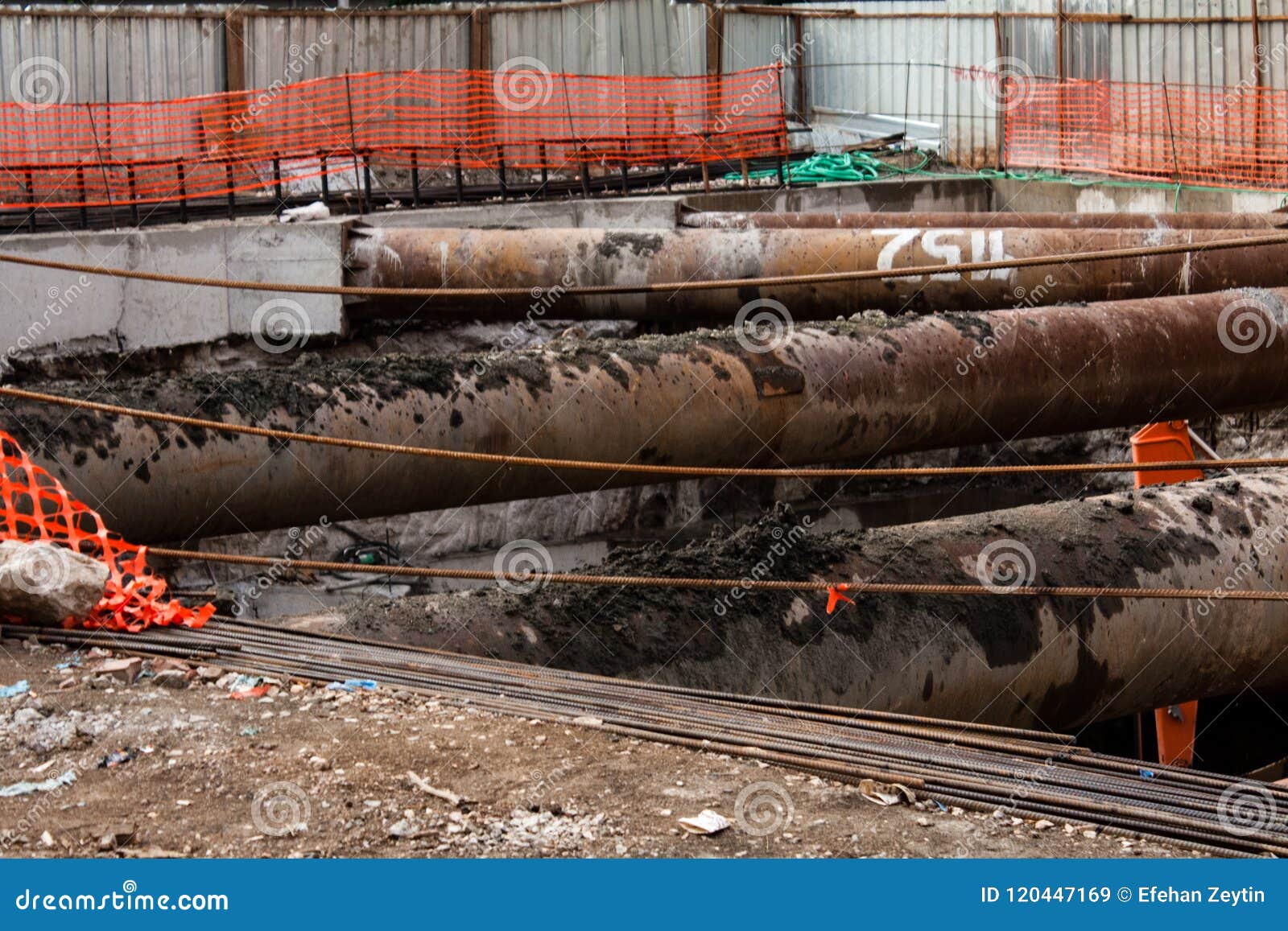 A Shoot from a Construction Area - Pipes and Metals Stock Image - Image ...