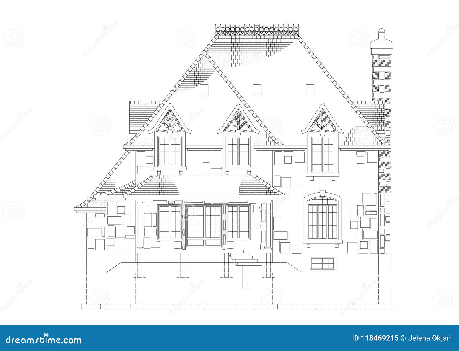 House Architect blueprint stock illustration. Illustration of architect ...