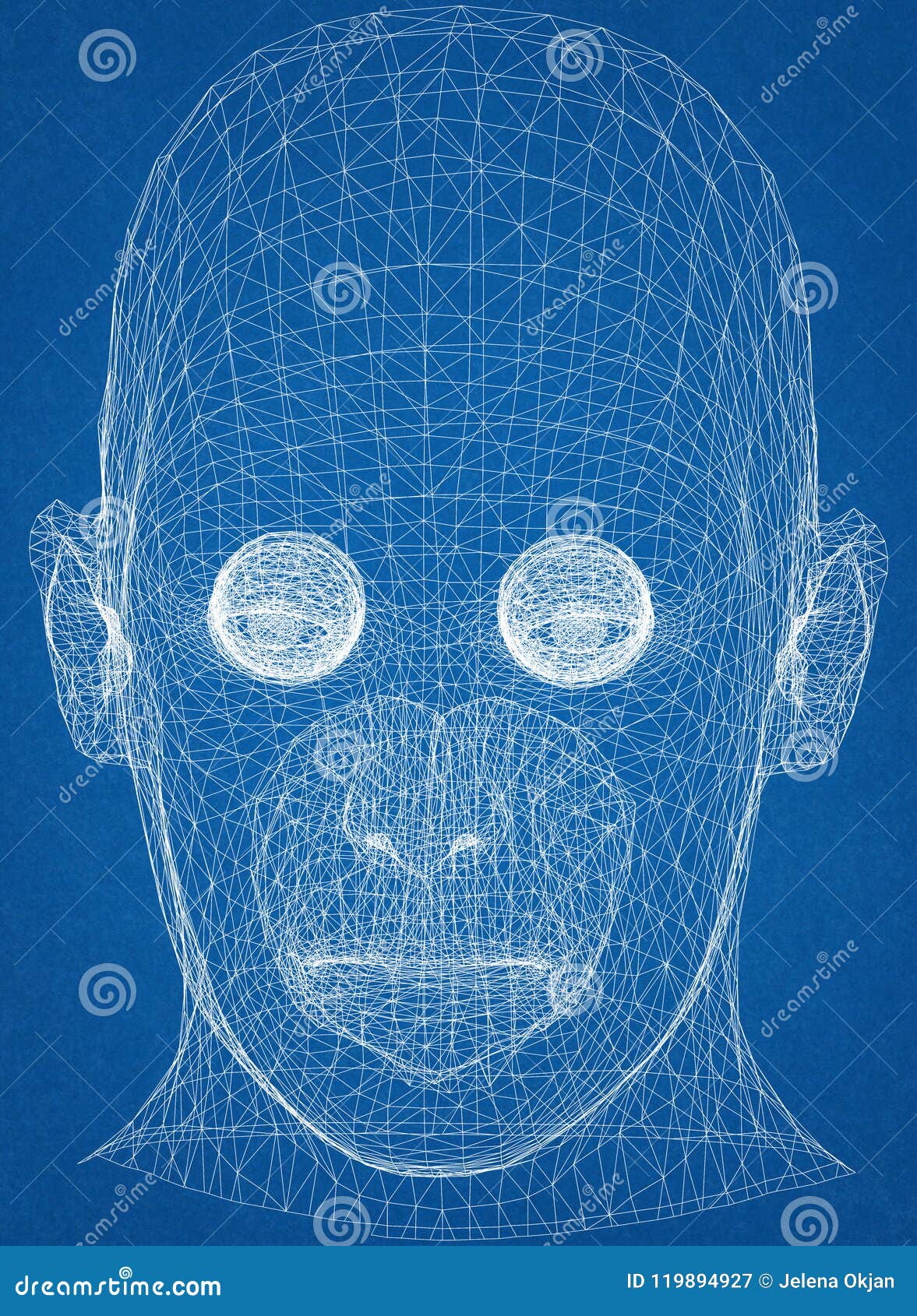 Human Head Concept Architect Blueprint Stock Illustration ...