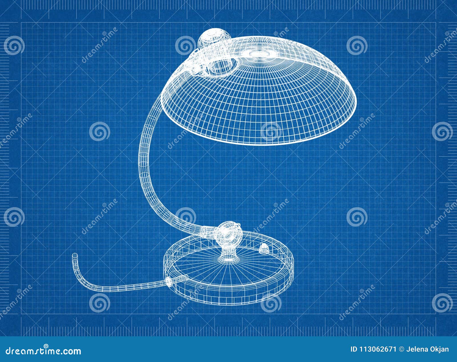 Lamp 3D blueprint stock image. Image of bulb, energy - 113062671
