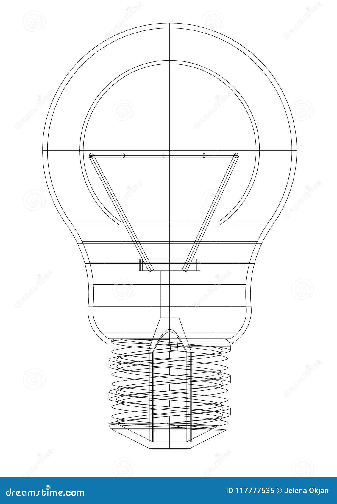 Light Bulb Architect Blueprint Stock Illustration - Illustration of ...