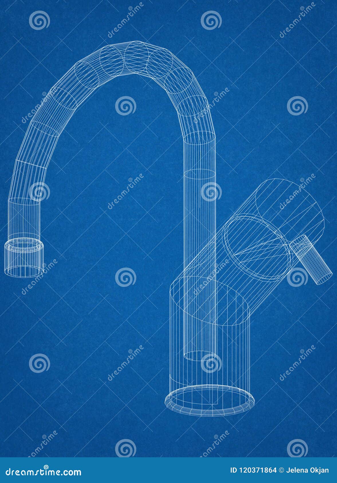 Faucet Architect Blueprint stock illustration. Illustration of water ...