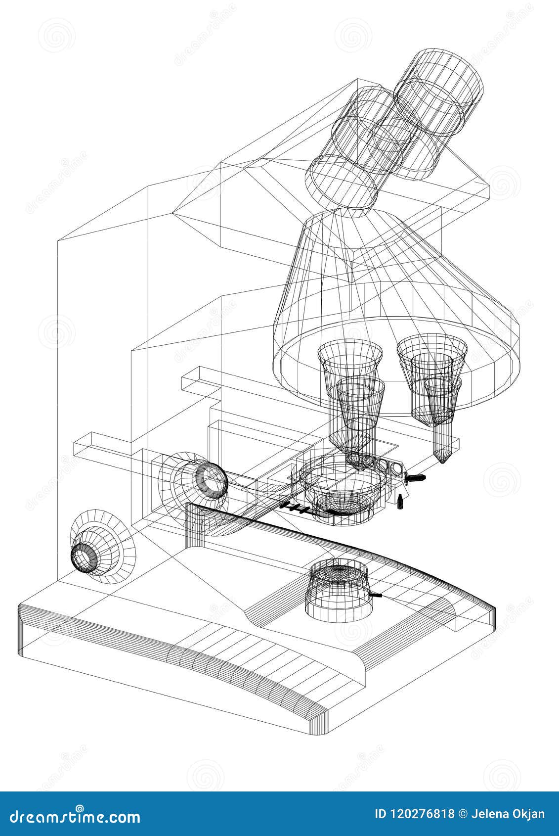 Microscope Architect Blueprint - Isolated Stock Illustration ...