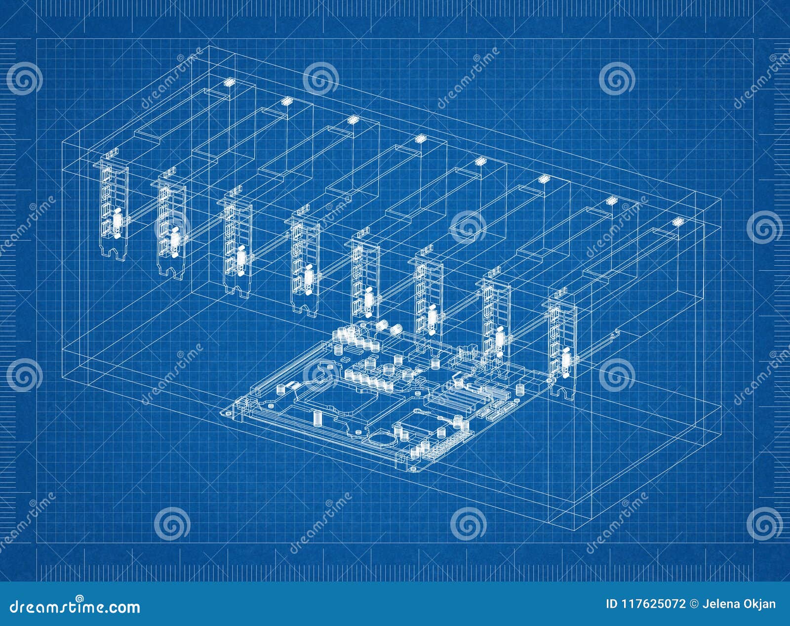 Mining Rig Architect Blueprint Stock Illustration - Illustration of ...
