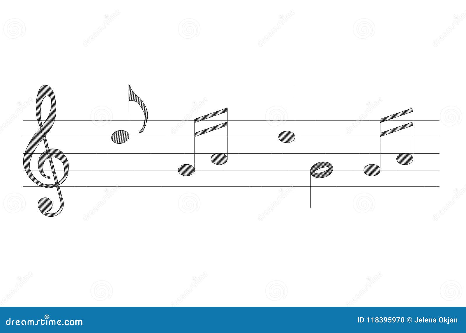 Music Notes Architect Blueprint - Isolated Stock Illustration ...
