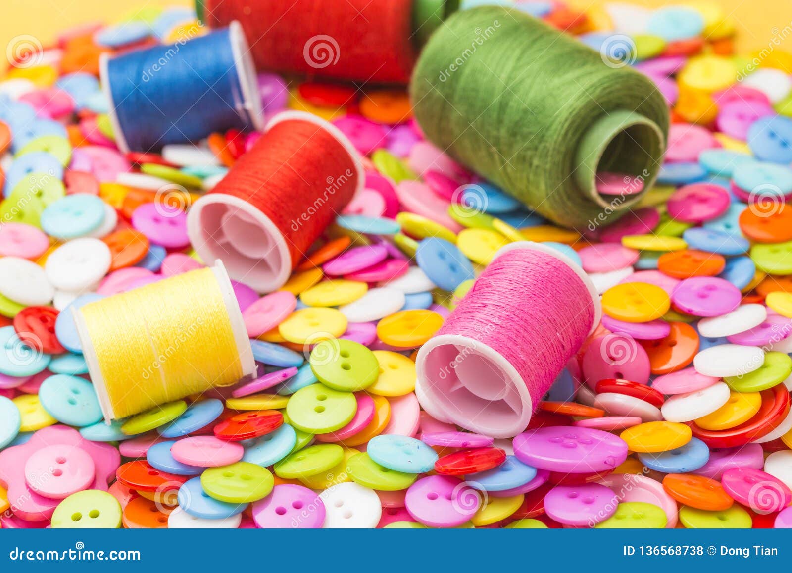 Needle and Thread for Needlework Stock Photo - Image of products, coil ...