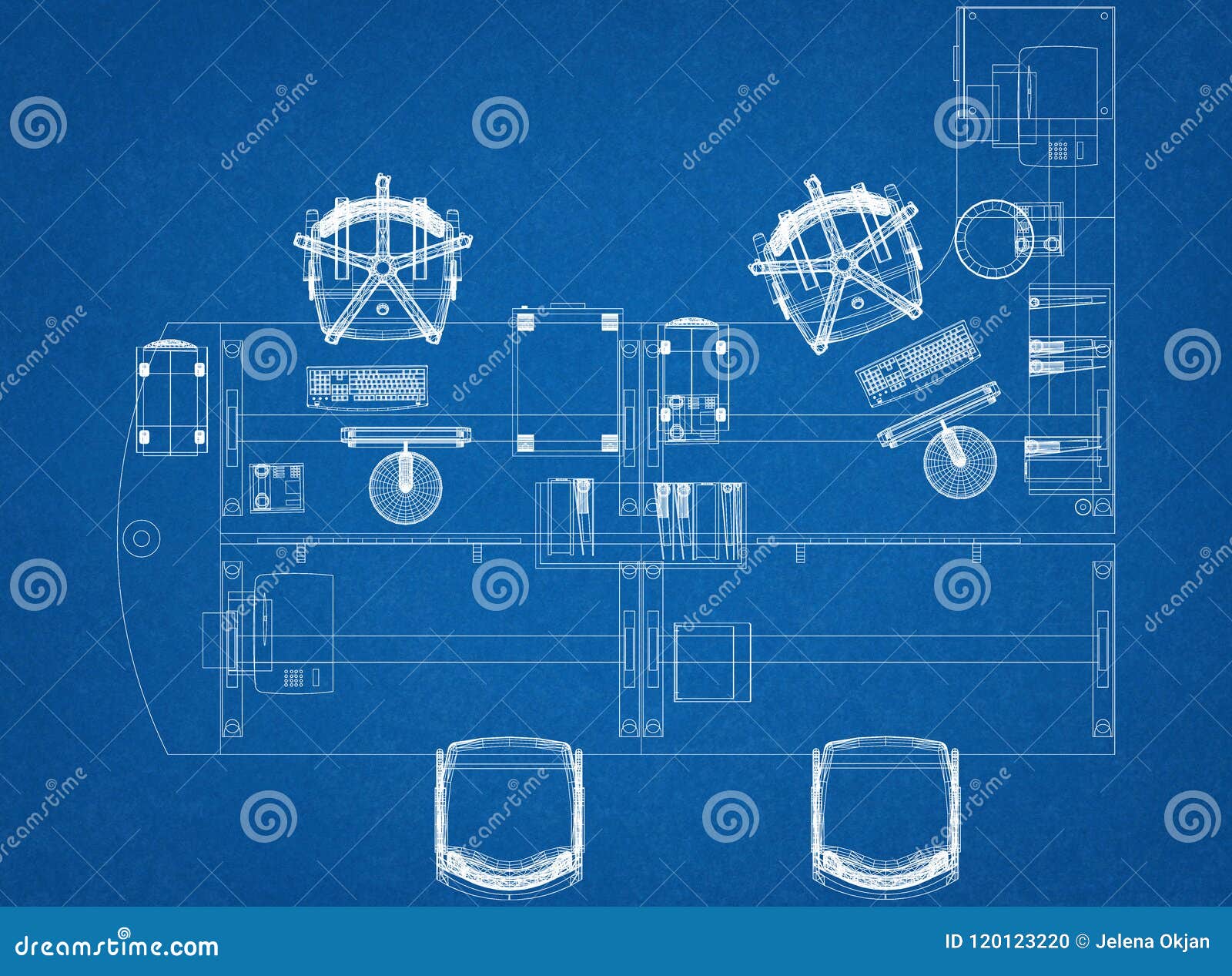 Office Design Architect Blueprint Stock Photo - Image of modern ...