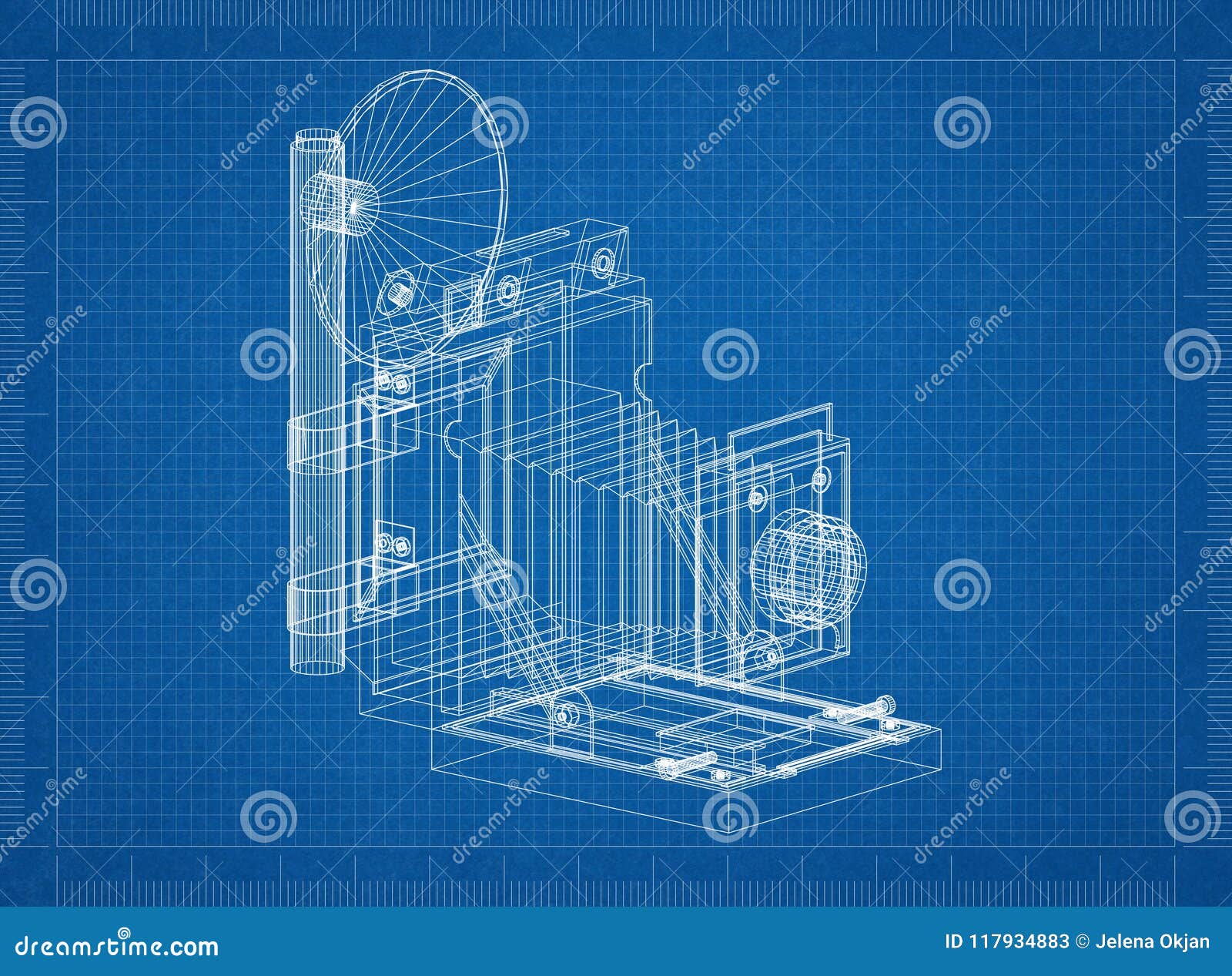 Old Camera Architect Blueprint Stock Illustration - Illustration of ...