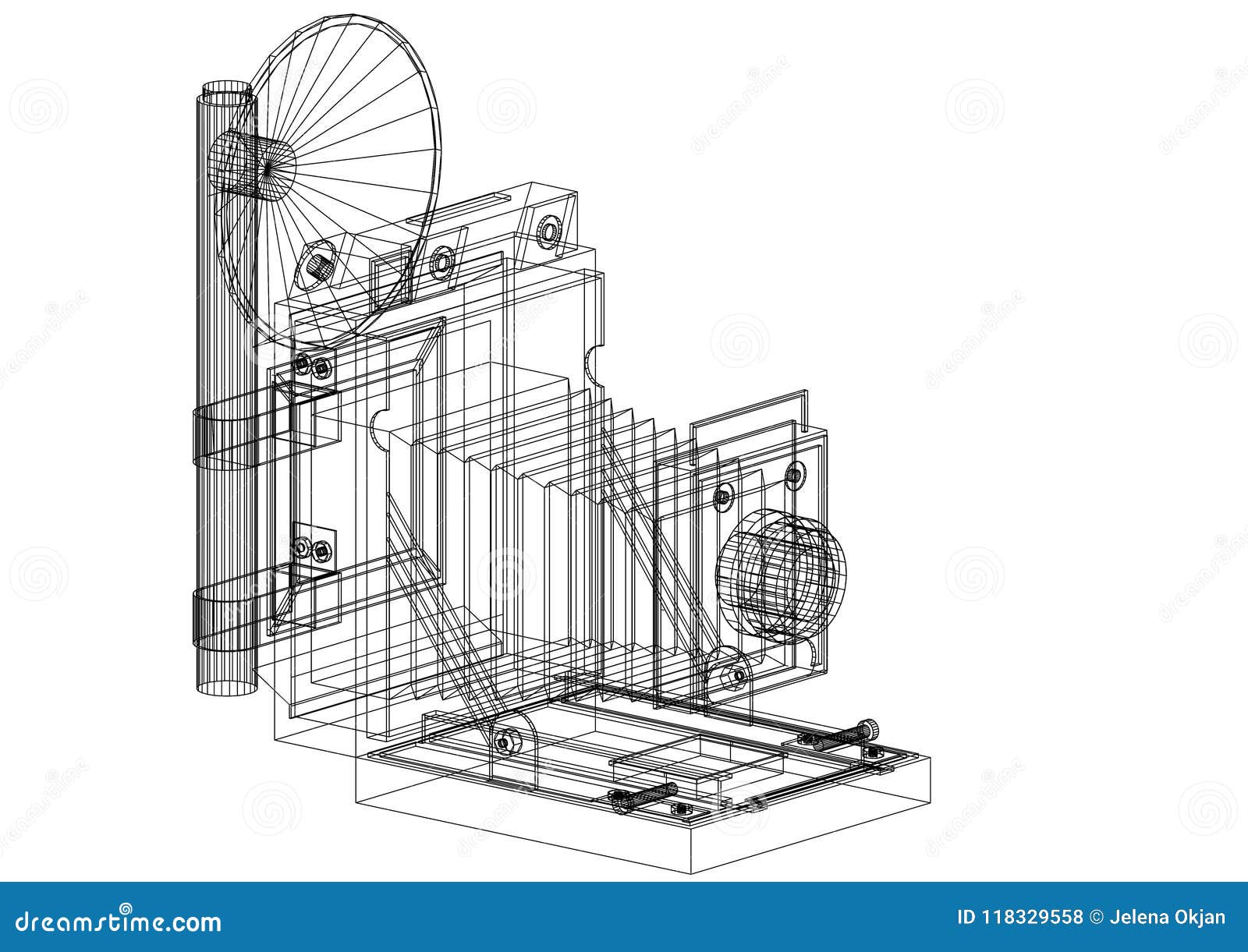 Old Camera Architect Blueprint - Isolated Stock Illustration ...