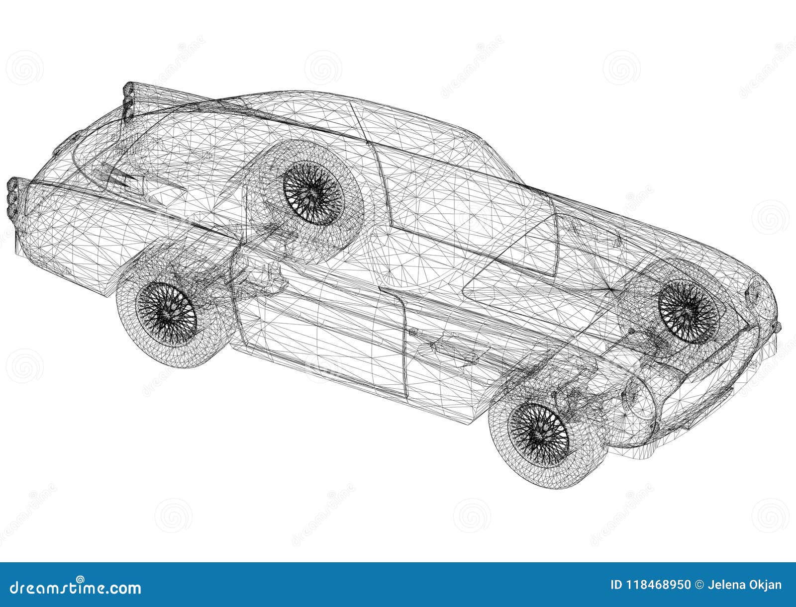 Old Car Architect Blueprint Stock Illustration - Illustration of ...