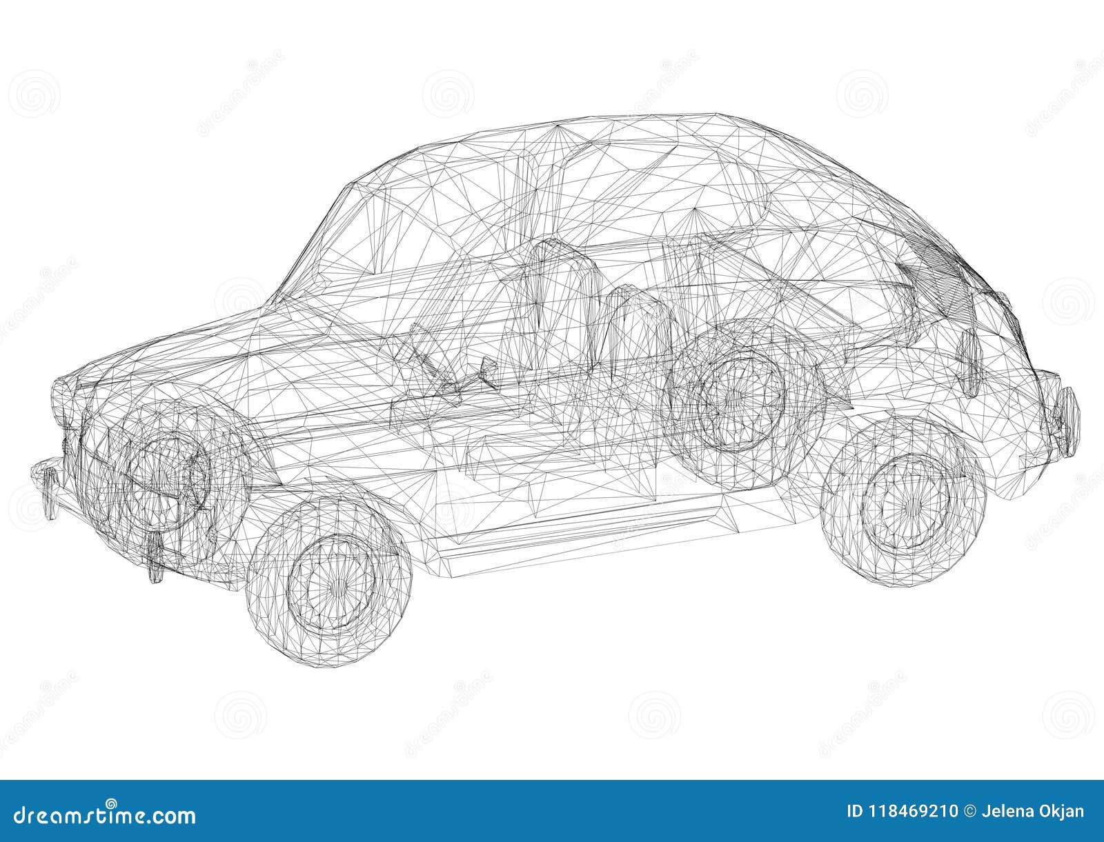 Old Car Architect Blueprint Stock Illustration - Illustration of blue ...