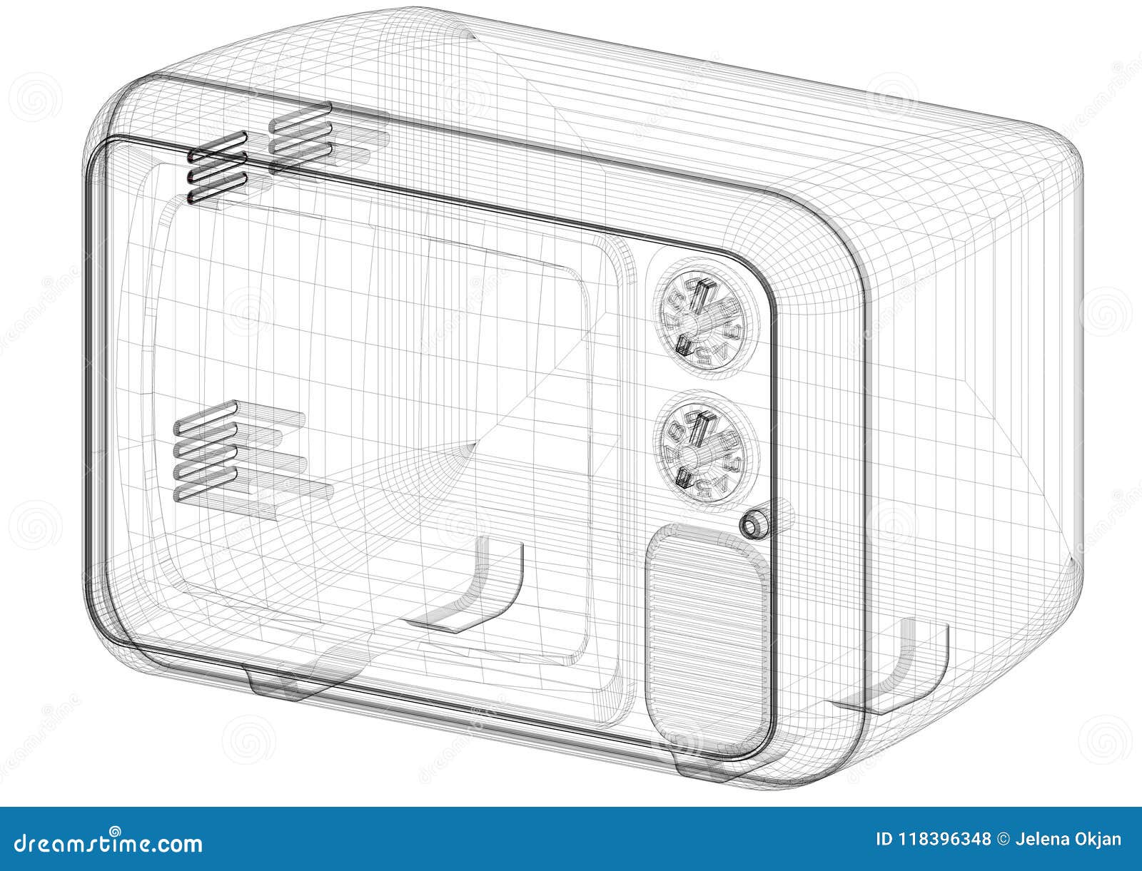 Old TV Architect Blueprint - Isolated Stock Illustration - Illustration ...