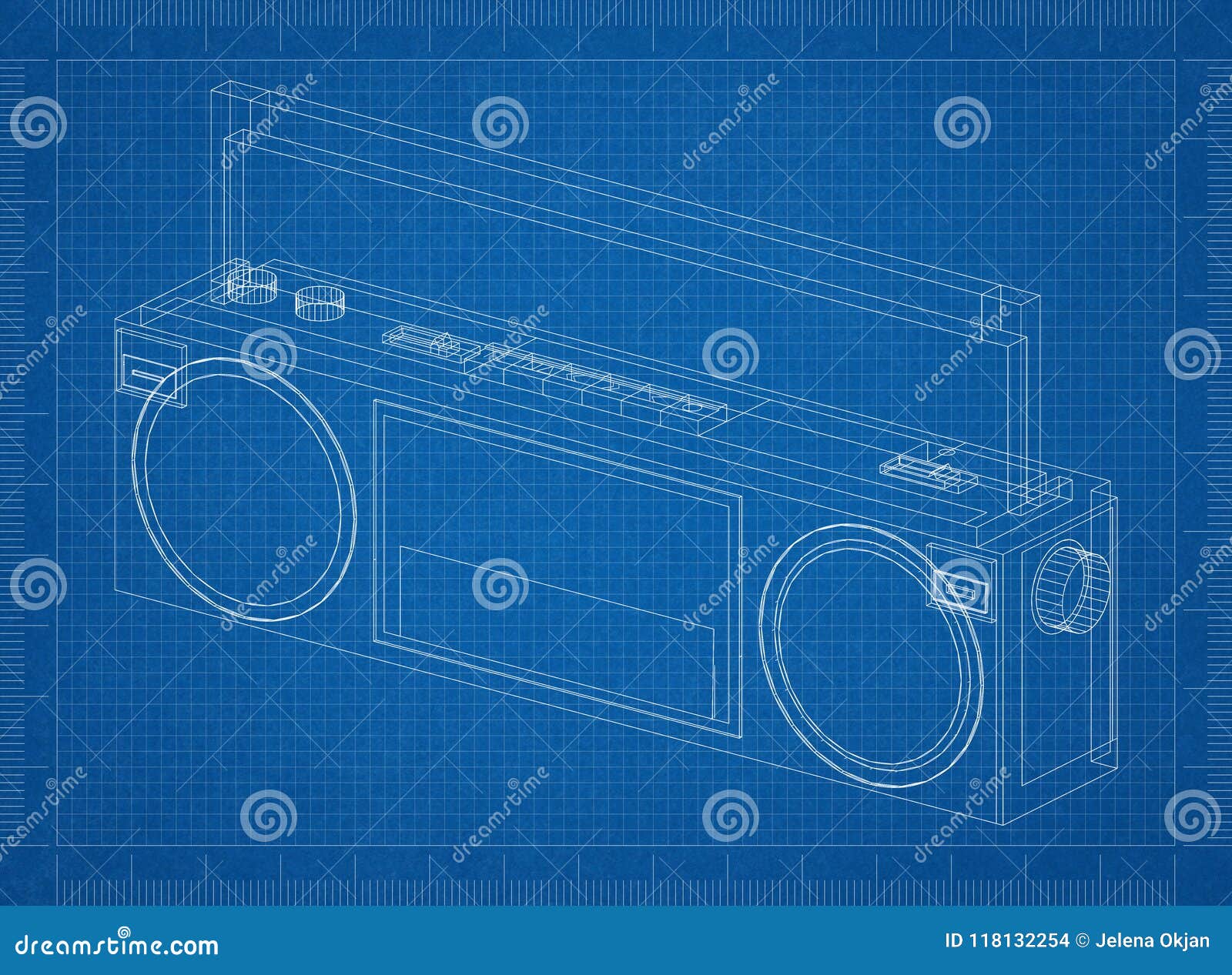 Radio Architect blueprint stock illustration. Illustration of ...