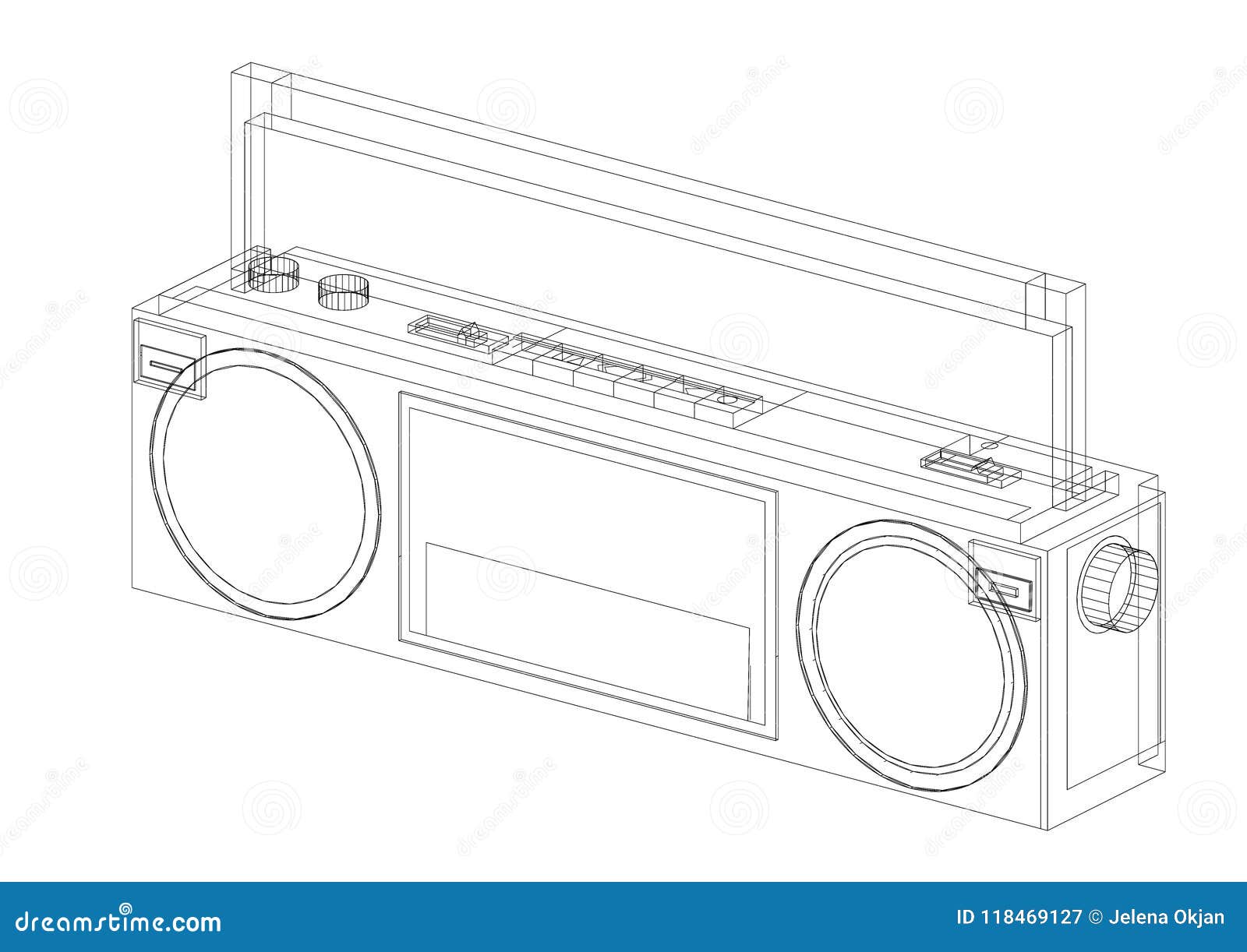 Radio Architect blueprint stock illustration. Illustration of architect ...
