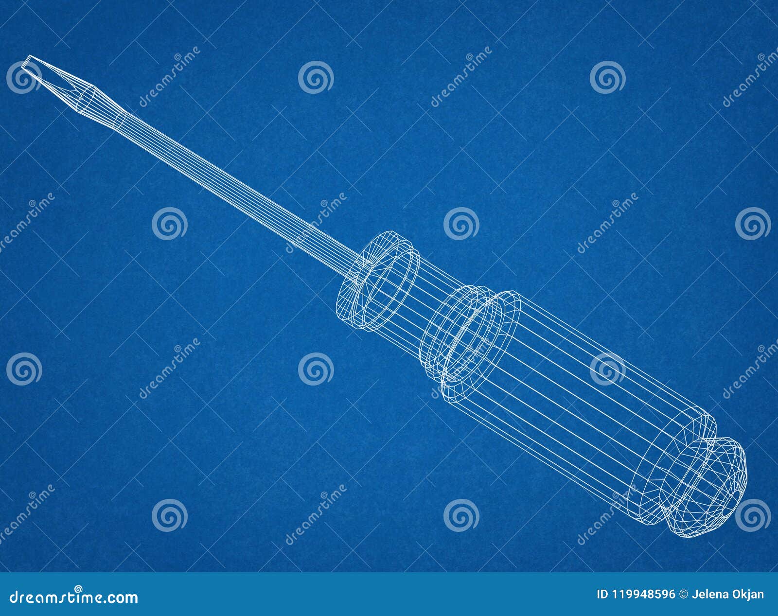 Screwdriver Architect Blueprint Stock Photo - Image of work ...