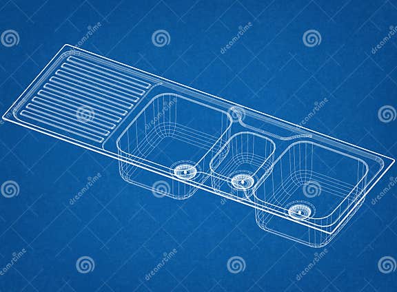Sink Concept Architect Blueprint Stock Image - Image of sanitary, metal ...