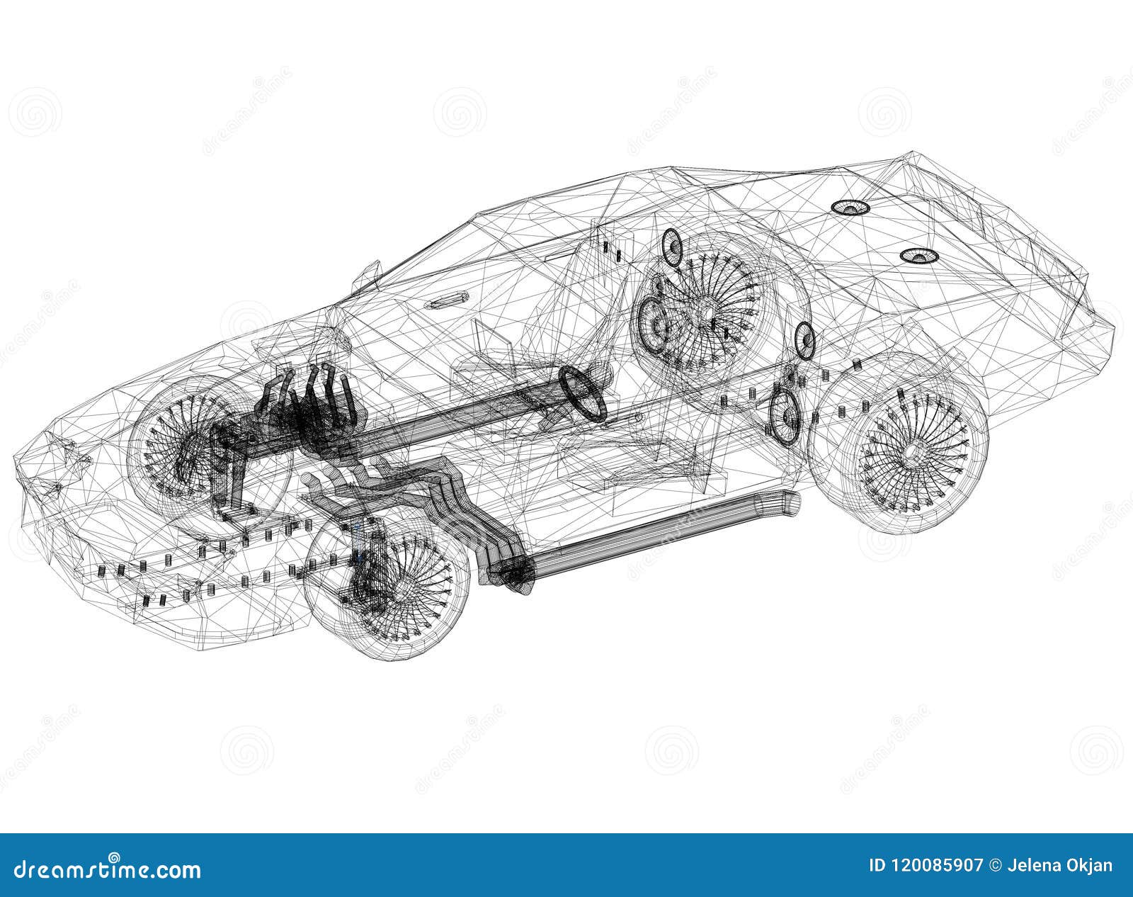 Sport Car Architect Blueprint Stock Illustration - Illustration of ...